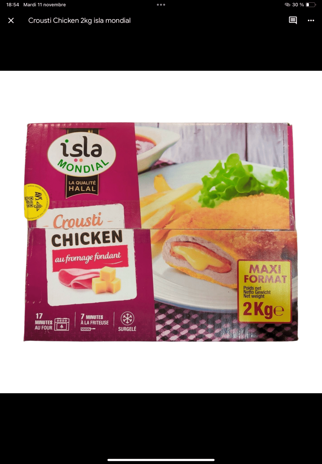 Isla mondial - Crousty chicken 2kg - Halal distrib
